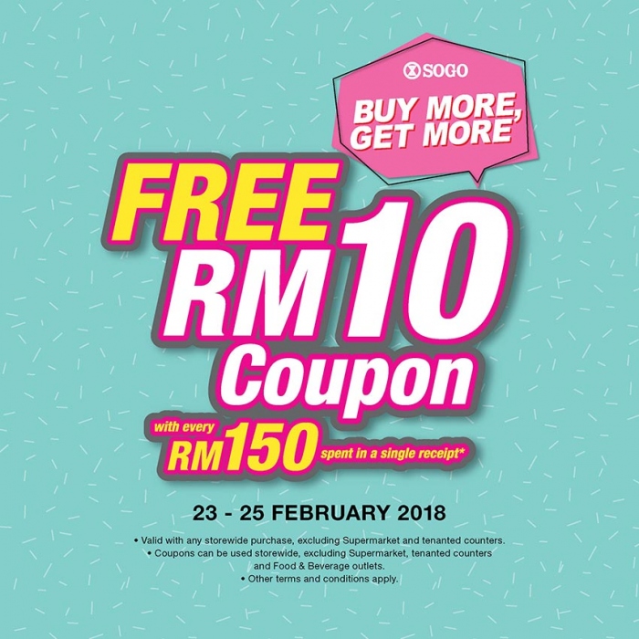 KL Sogo Buy More Get More - Free Rm10 Coupon